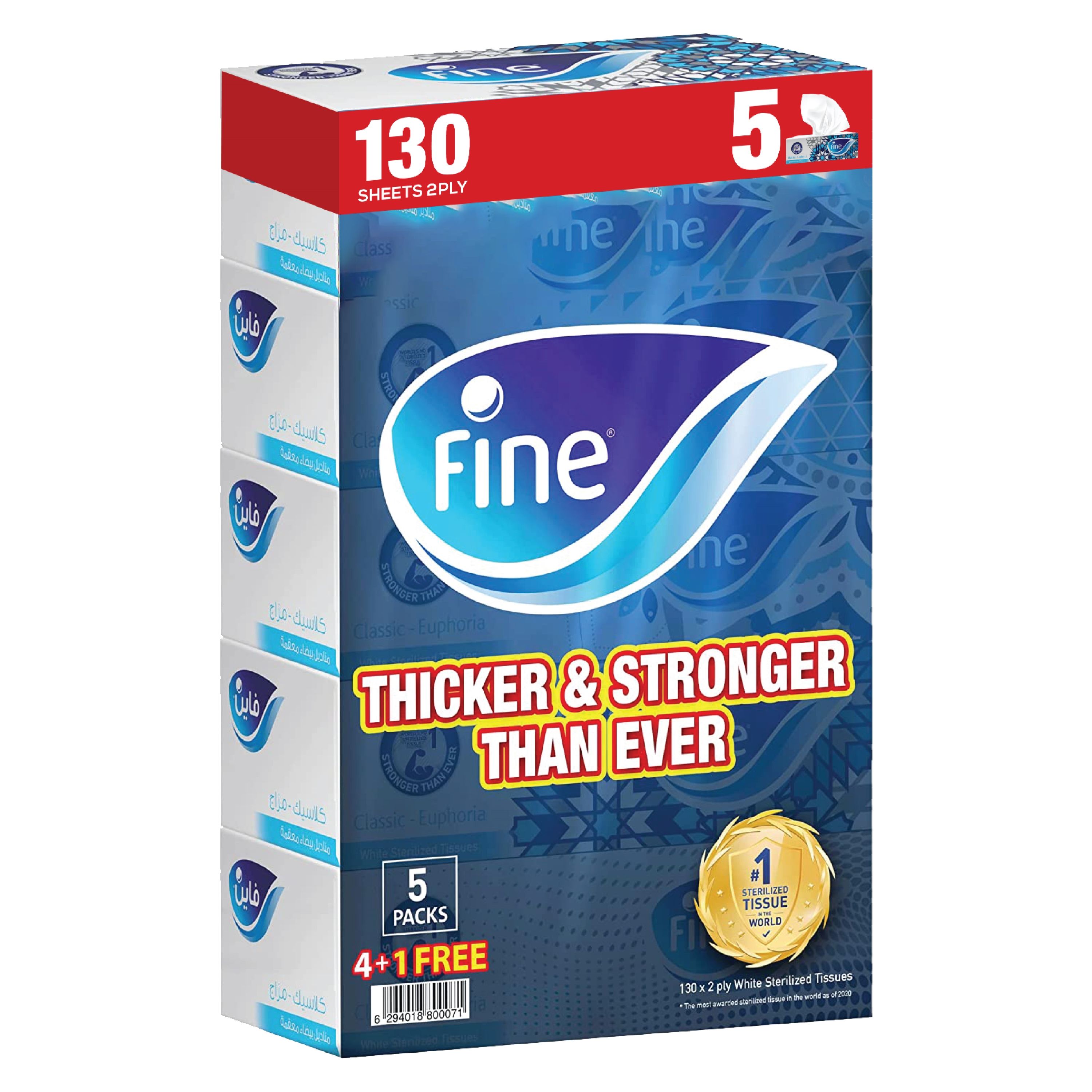 Buy Fine Classic Euphoria Facial Tissue, Sterilized Tissue Box, 5 Boxes ...