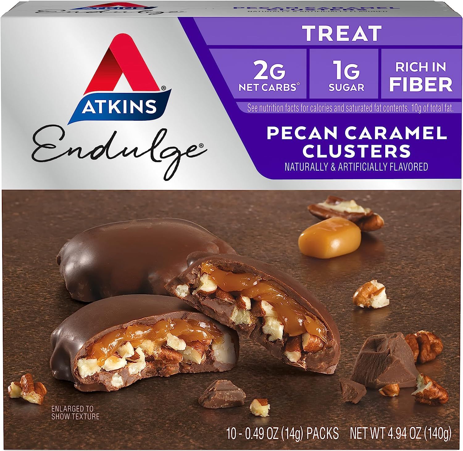 Buy Atkins Endulge Pecan Caramel Clusters, 140g Online in UAE | Talabat UAE