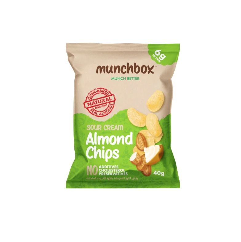 Buy Munchbox Sour Cream Almond Chips, 40g Online in Oman | Talabat Oman