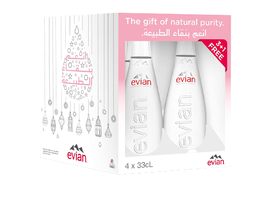 Buy Evian Natutal Mineral Water 330 ml x 4 Pcs Online in UAE | Talabat UAE