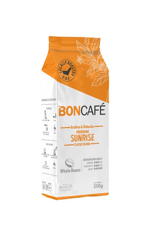 Buy Boncafe Sunrise Clasic Blend Whole Beans Coffee, 250g Online in UAE ...