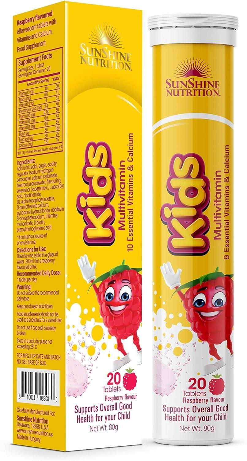 اشترِ Sunshine Nutrition Kids Raspbery Flavor Multivitamin Tablets, 20 ...