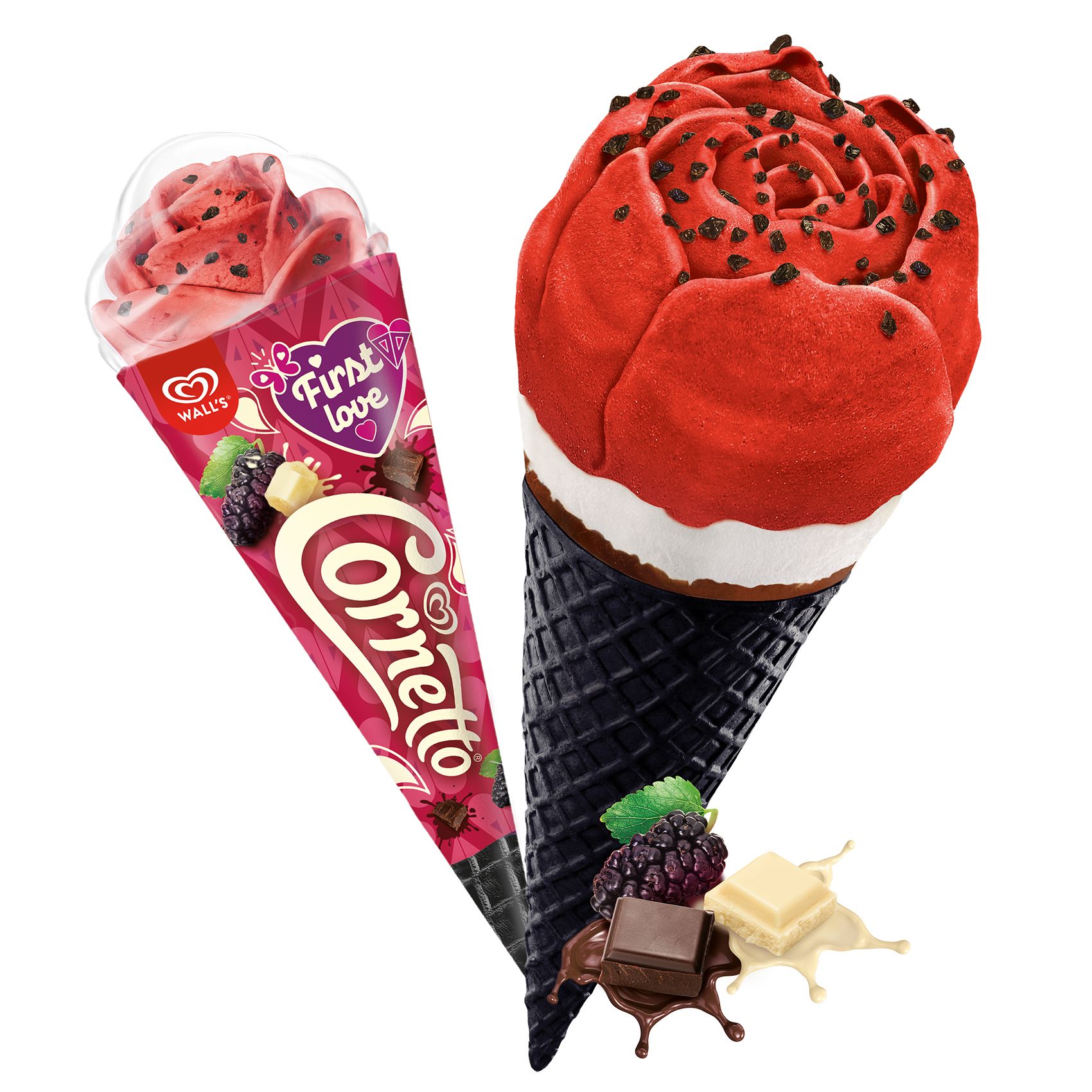 Buy Cornetto Rose Choco Berry Ice Cream Cone 130 ml Online in UAE ...