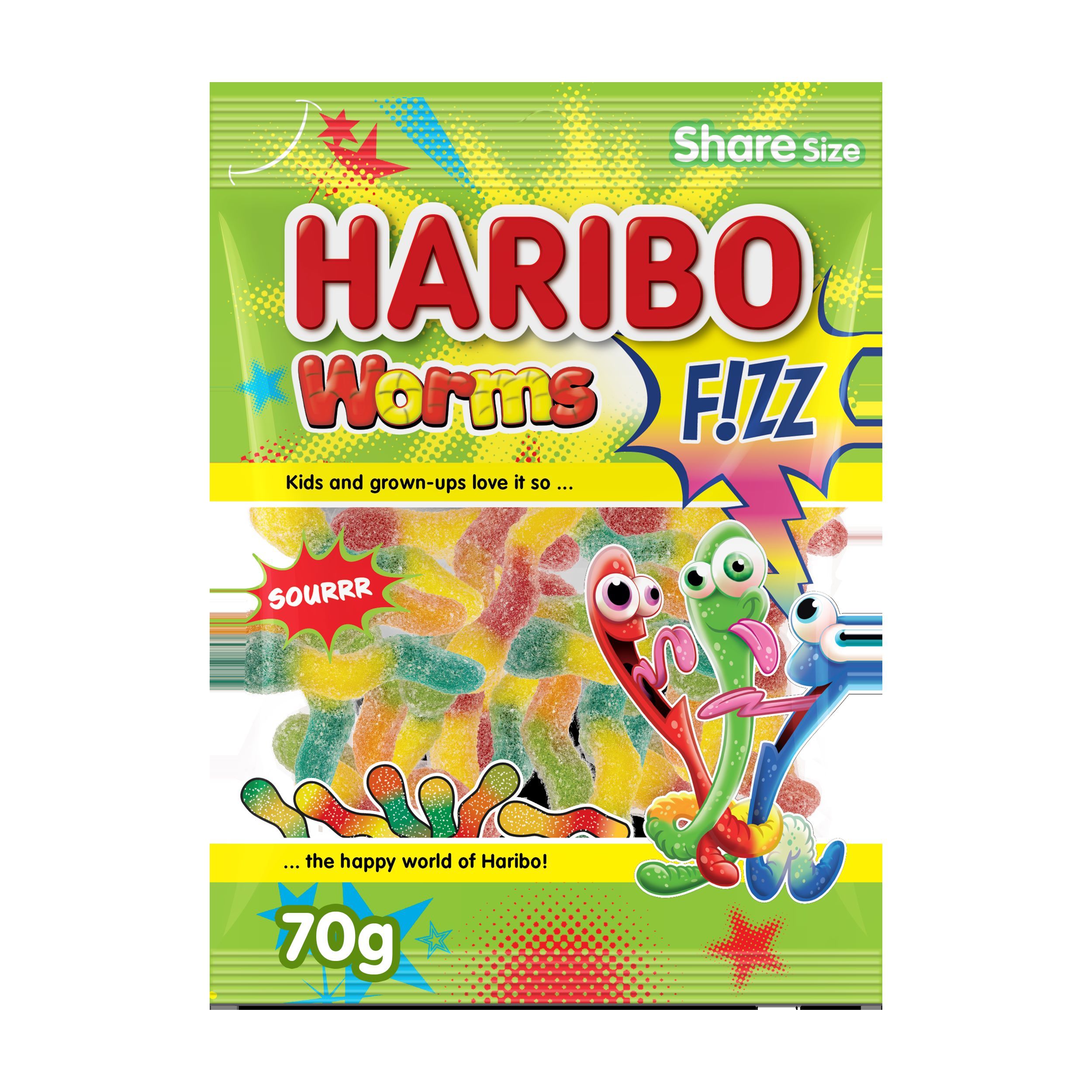 Buy Haribo Fizzy Worms Jelly 70 g Online in Bahrain | Talabat Bahrain