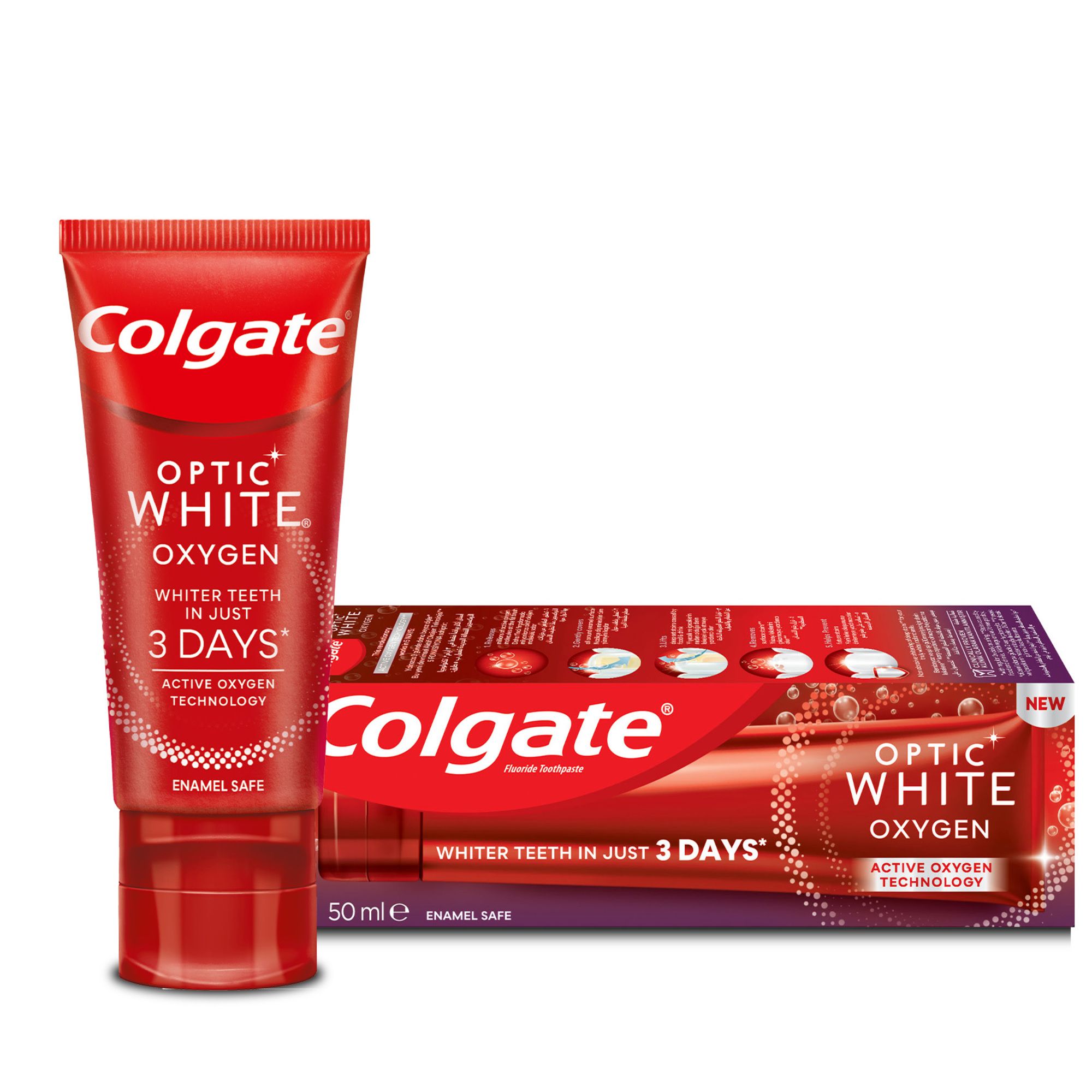 Buy Colgate Optic White Oxygen Fluoride Toothpaste, 50g Online in UAE ...