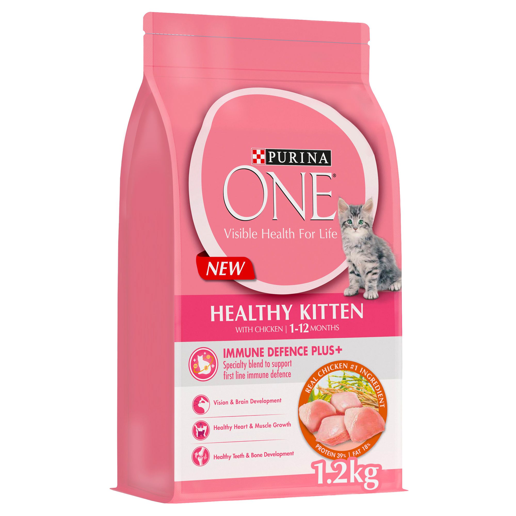 Buy Purina One Healthy Kitten With Chicken (1-12 Months), 1.2 kg Online ...