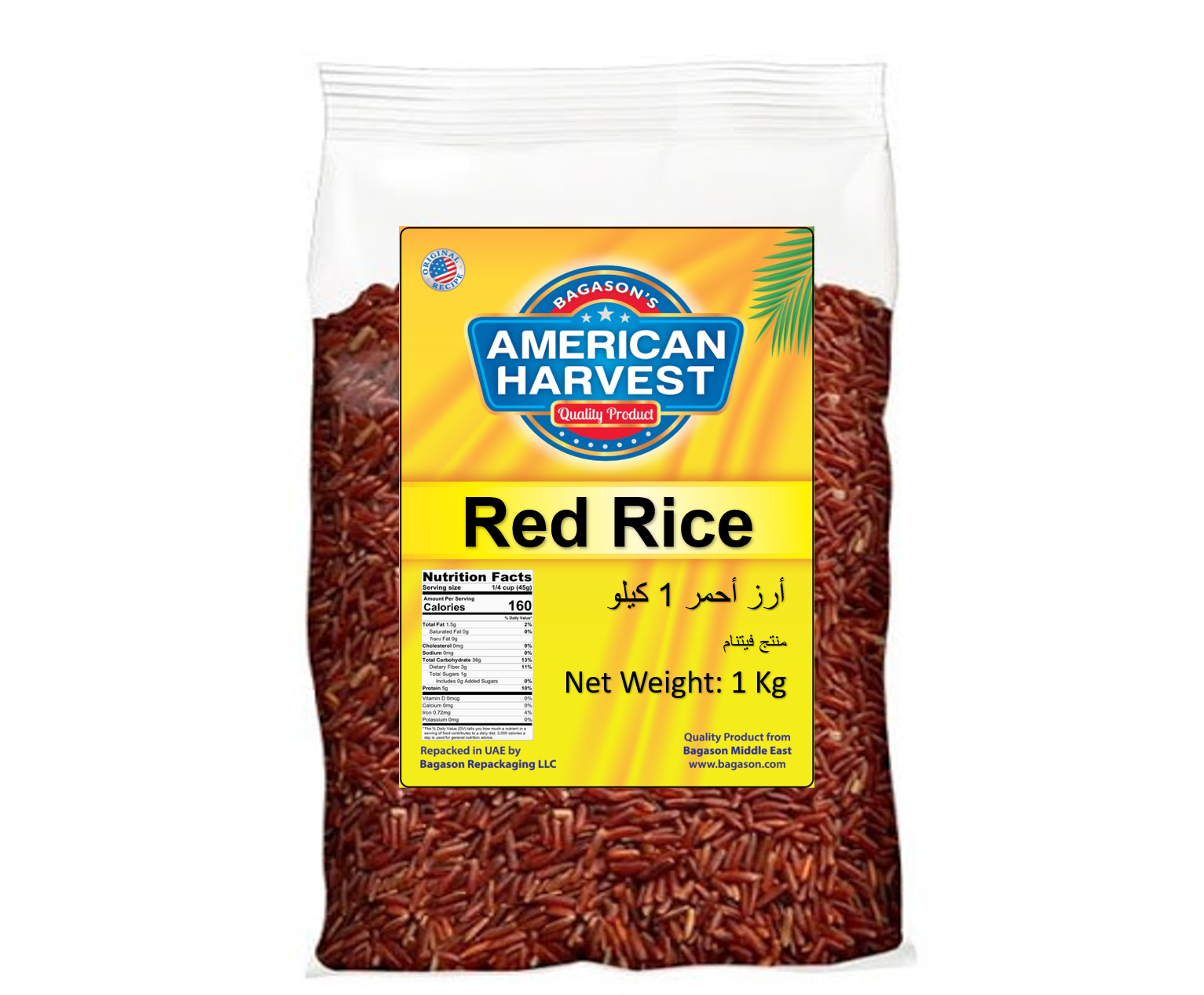 Buy American Harvest Aromatic Whole Grain Red Rice 1 Kg Online in UAE ...