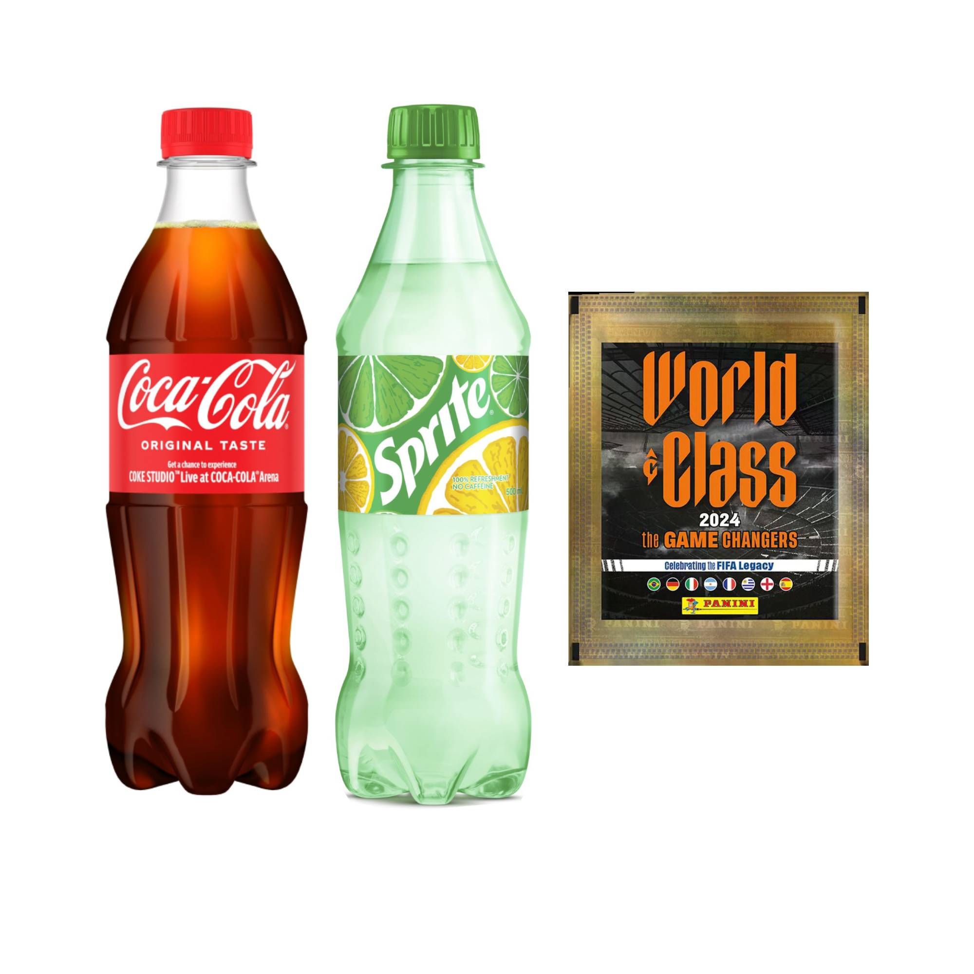 اشترِ Coca-Cola (Coke) Regular Soft Drink 500 ml + Sprite Regular Soft Drink 500 ml + Stickers ...