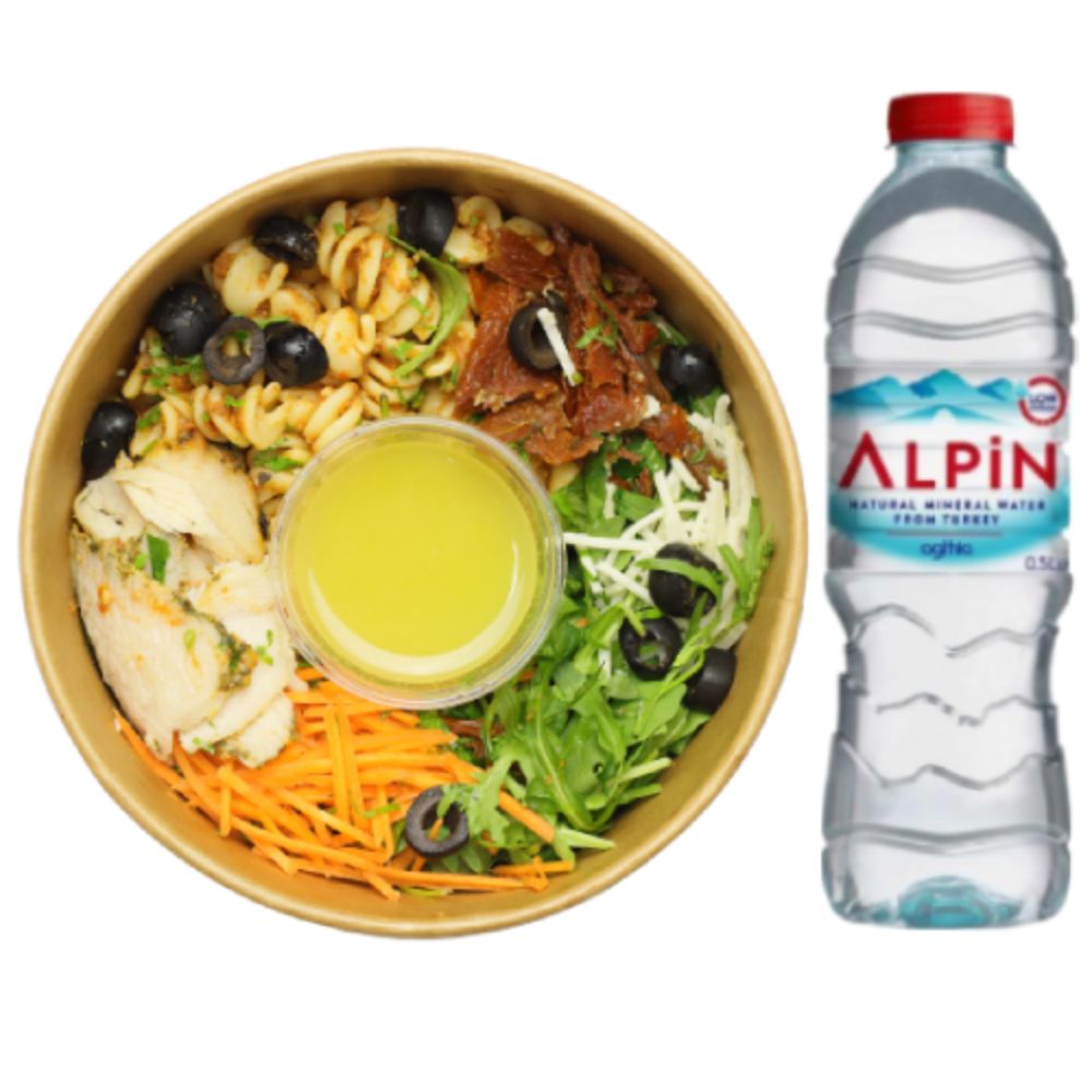 Buy Barakat Pasta, herb chicken salad 250 g & Alpin Natural Mineral ...