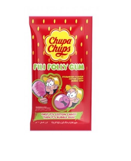 Buy Chupa Chups Fili Foly Cotton Candy Gum Strawberry, 11 g Online in ...