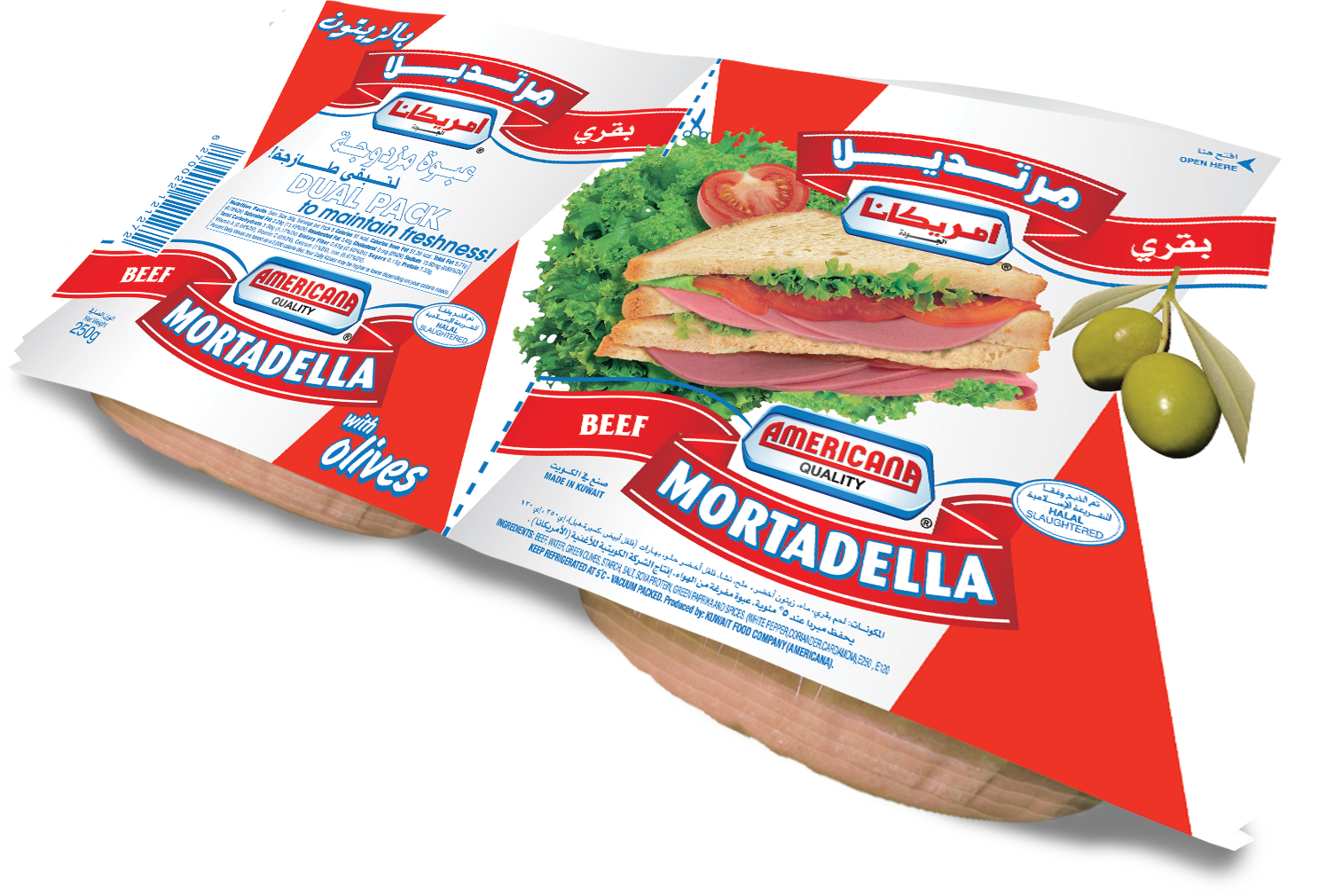 Buy Americana Beef Mortadella With Olives 250 g Online in Kuwait ...