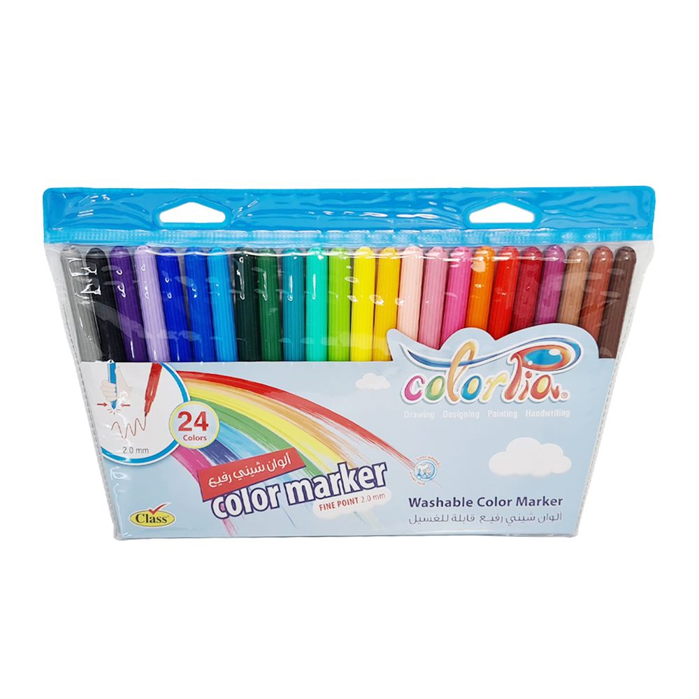 Buy Colorpia Marker Rainbow Thin 24 Shiny Colors Online in Kuwait ...