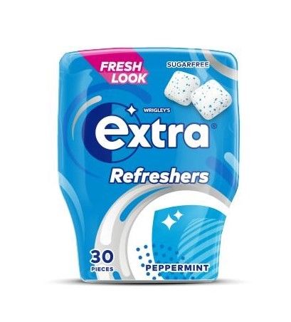 Buy Extra Refreshers Peppermint Sugar Free Chewing Gum Bottle 30 Pcs ...