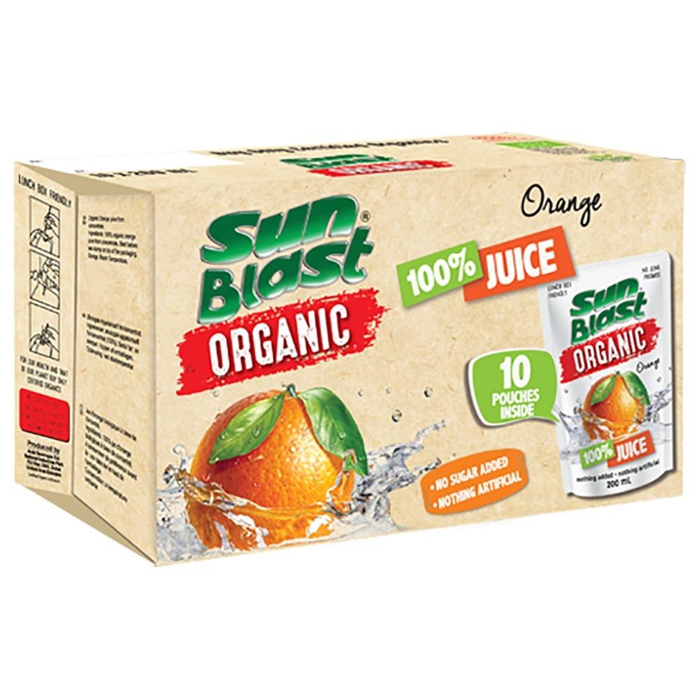 Buy Sun Blast Organic Orange 200 ml x 10 Pcs Online in Kuwait | Talabat ...