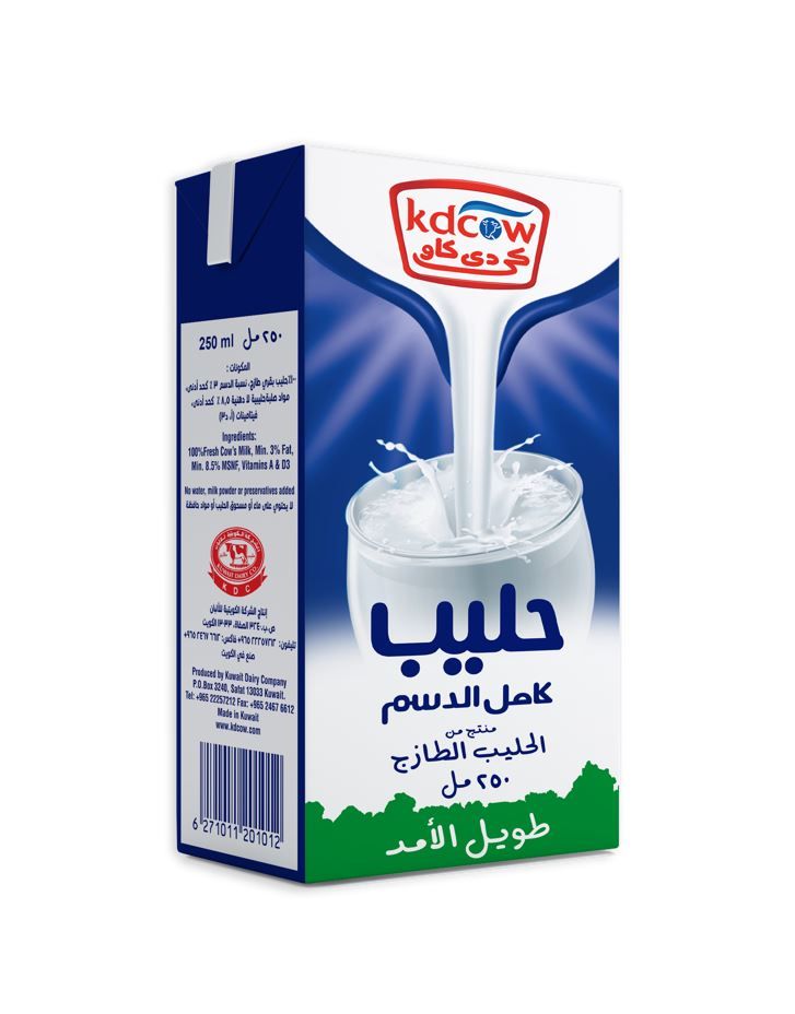 Buy KdCow Long Life Milk Full Cream 250 ml Online in Kuwait | Talabat Kuwait
