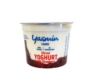 Buy Yasmin Farms Stirred Yoghurt with Strawberry Cup, 150g Online in ...