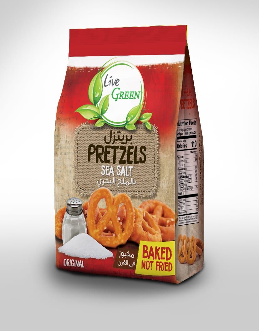 اشترِ Live Green Pretzel, Sea Salt Flavor 125Gm أونلاين في Kuwait ...