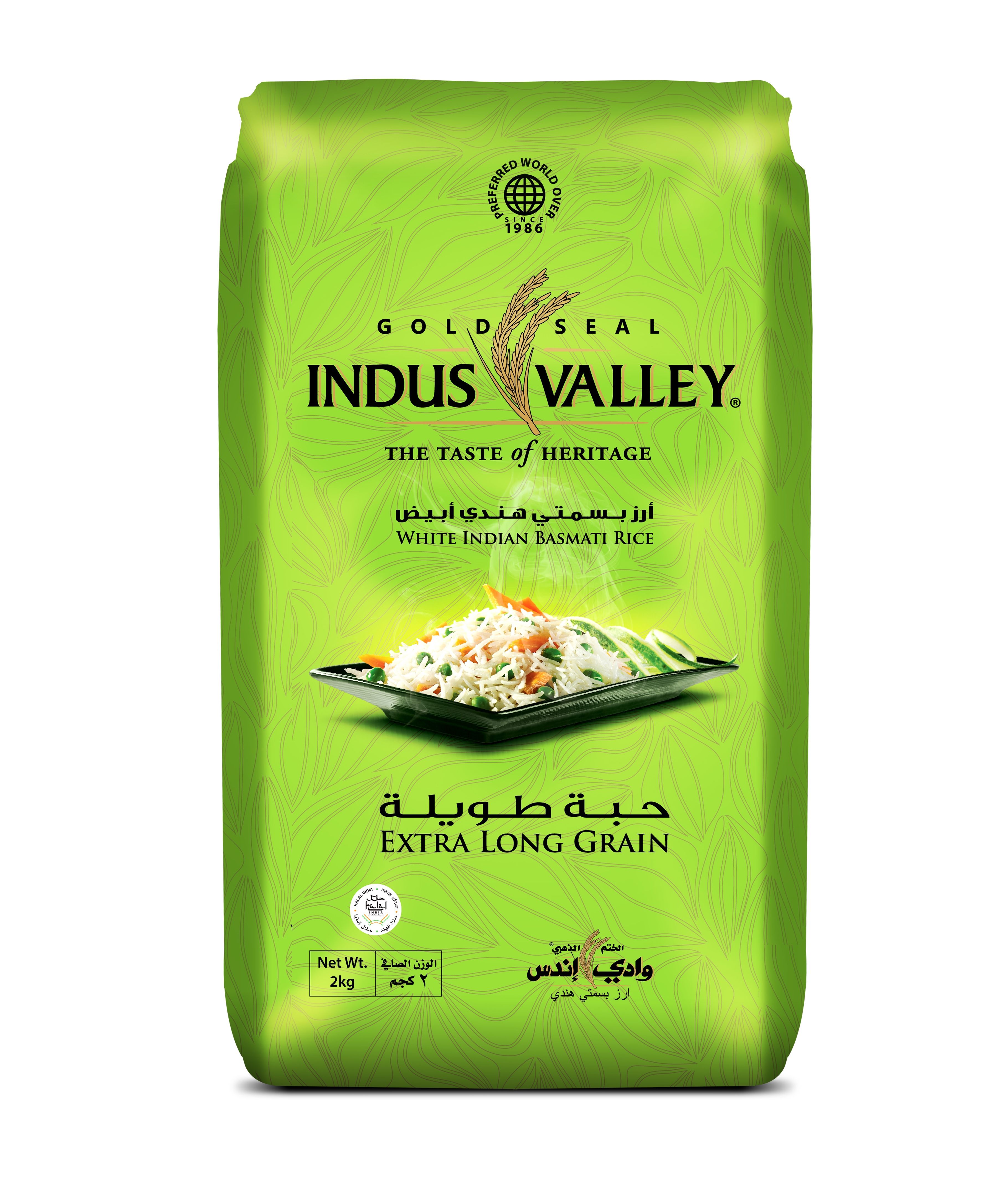 Buy Indus Vally Extra Long Basmati Rice 2 kg Online in Kuwait | Talabat ...
