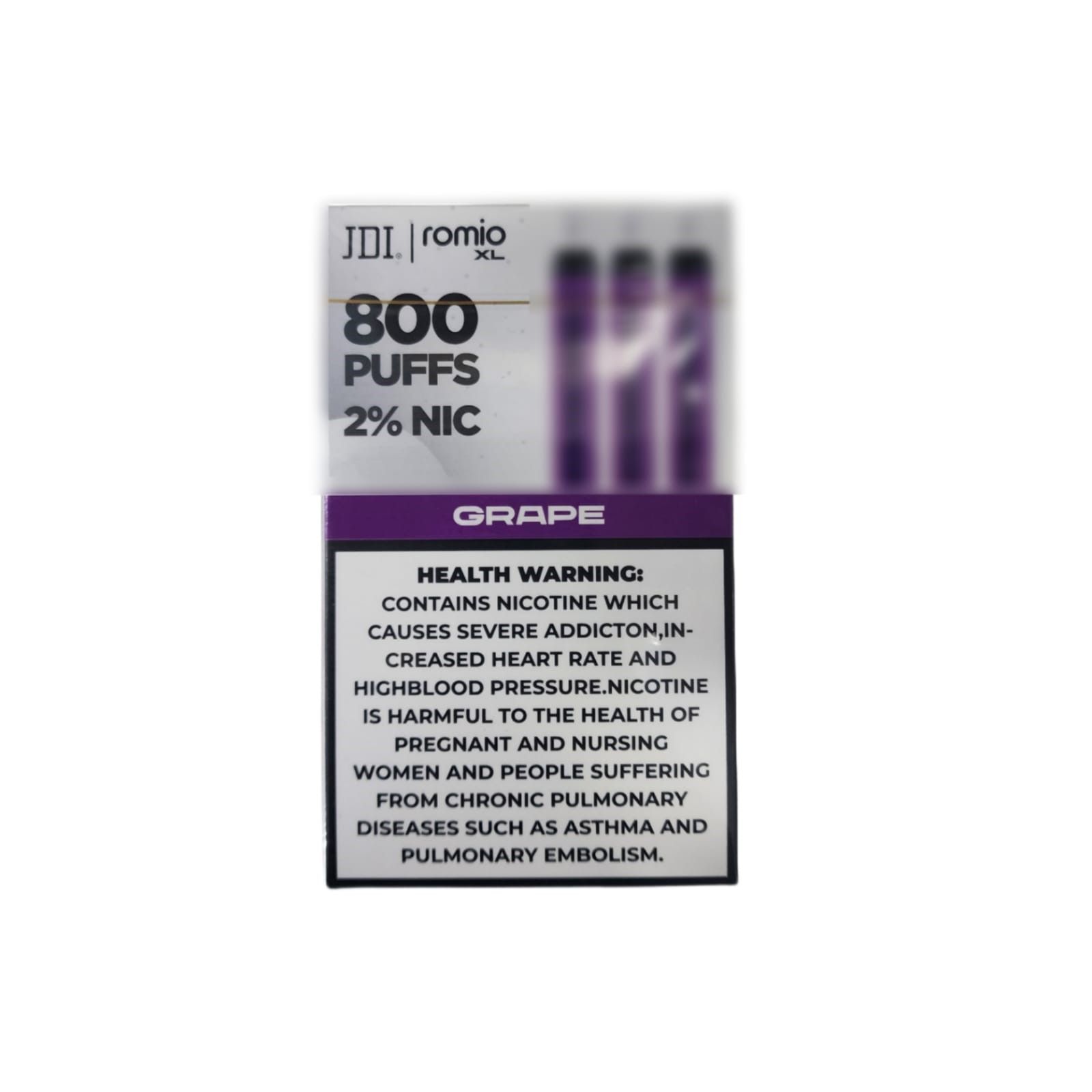 Buy Jdi Romio Pro Xl Grape 800 Puffs 20Mg Online in Kuwait | Talabat Kuwait