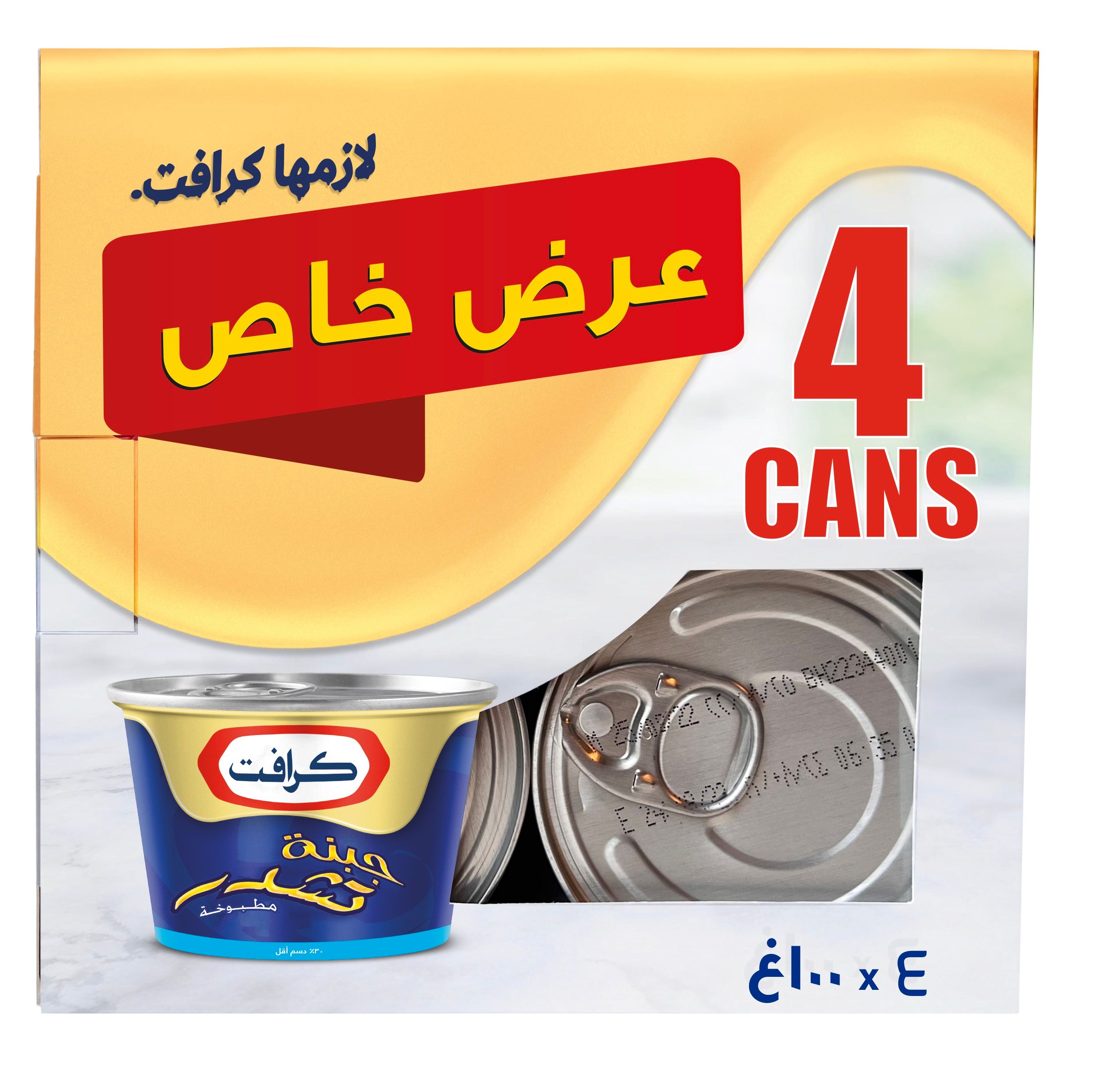 Buy Kraft Cheddar Cheese Low Fat Canned 100 g x 4 Pcs Offer Online in ...