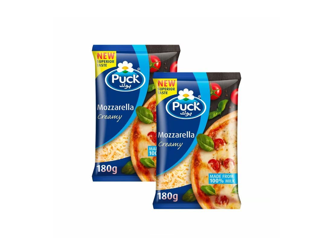 Buy Puck Shredded Mozzarella Cheese 180 g x 2 Pcs Offer Online in ...