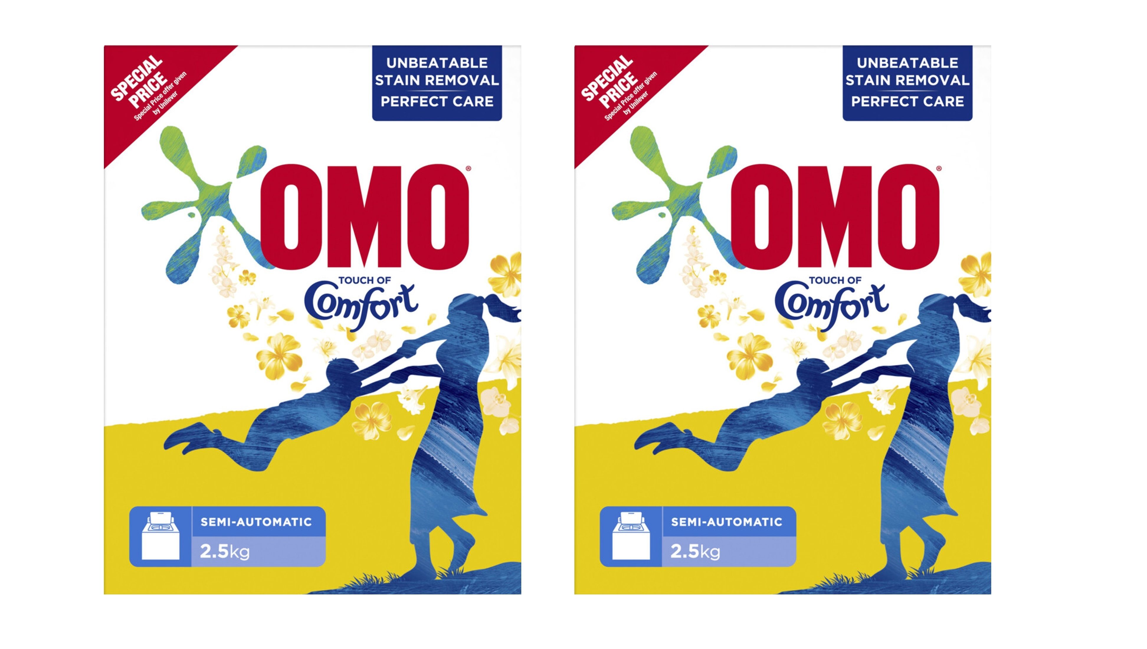 Buy Omo Semi Automatic Detergent Powder With Comfort 2.25 Kg x 2 Pcs ...