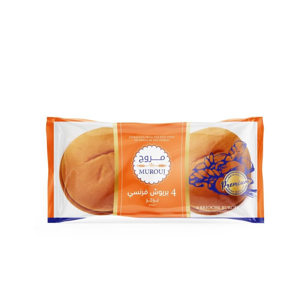 Buy Murouj 4 Brioche Burger Buns Deliciously Soft with a Beautifuly ...
