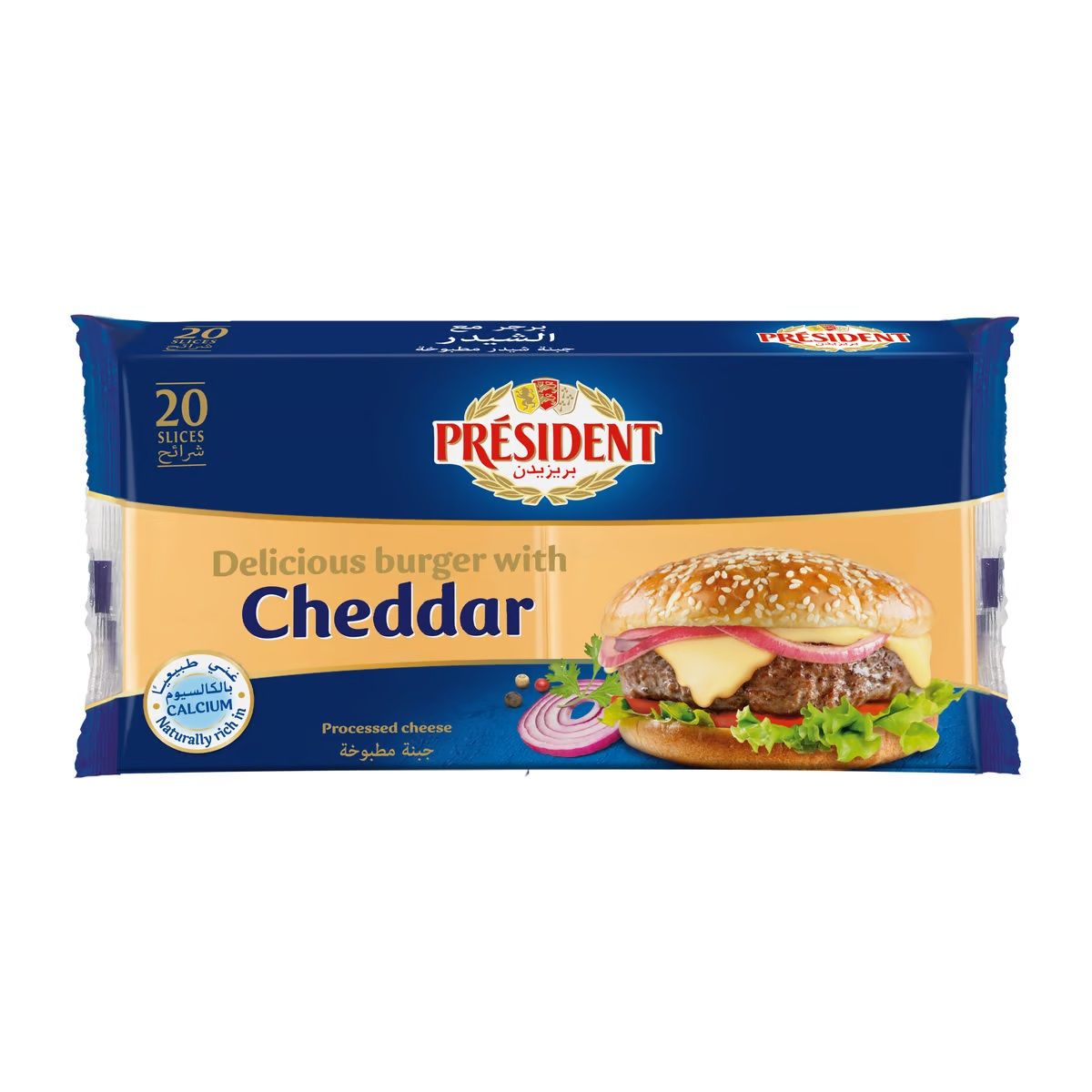 Buy President 20 Slices Cheese (Burger & Cheddar) 400 G Online in ...