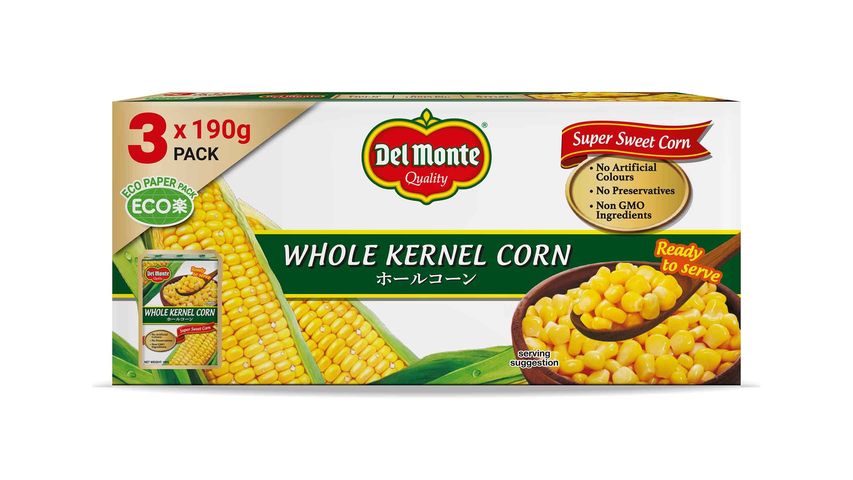 Del Monte Tetra Packets Whole Kernel Corn 3 x 190g delivery in Hong ...
