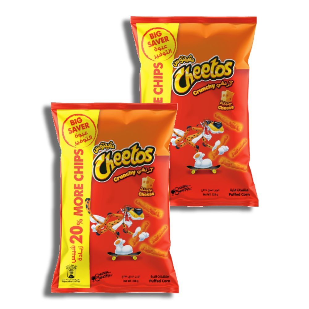 اشترِ Cheetos Crunchy Cheese Corn Chips 228g x 2 أونلاين في UAE | طلبات UAE