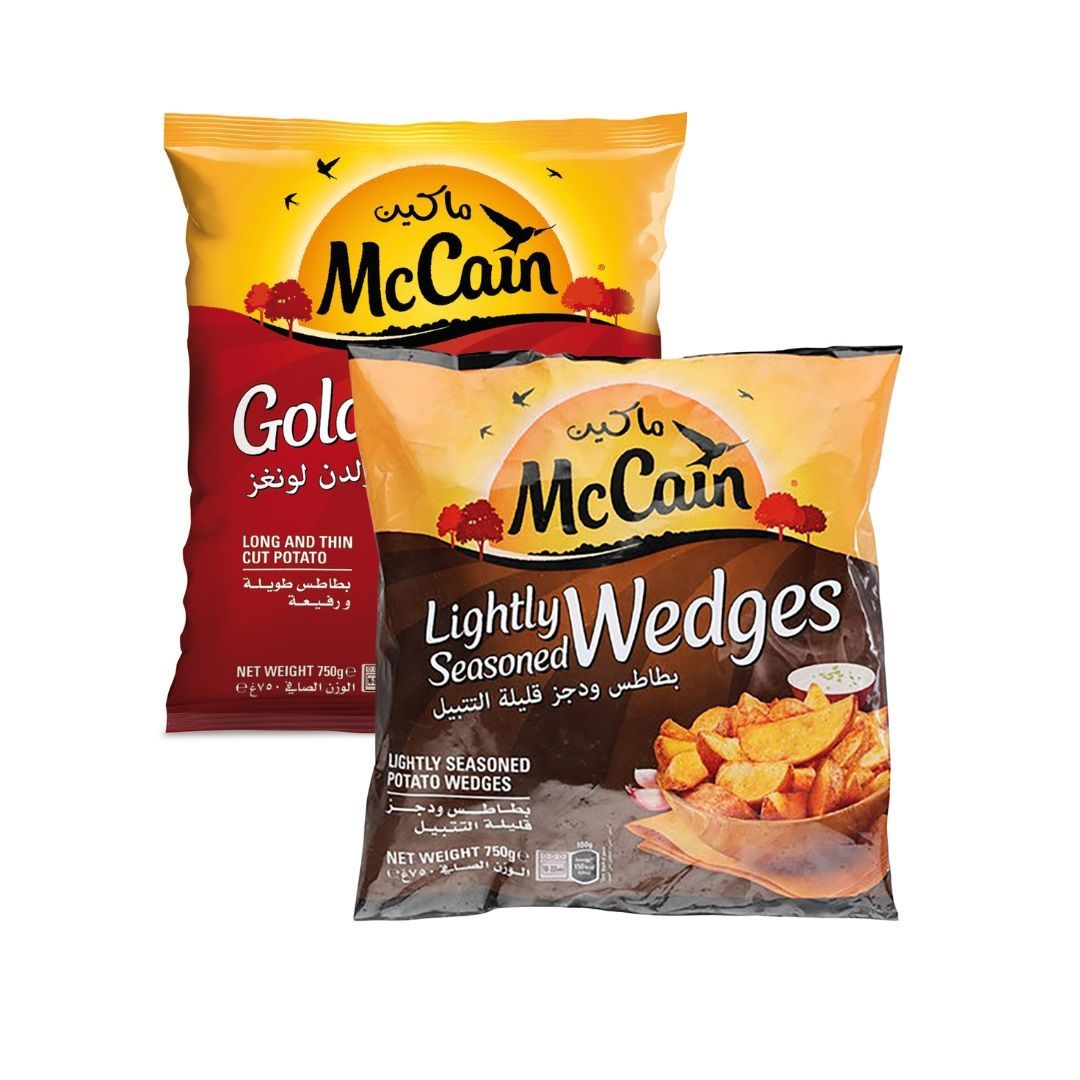 Buy McCain Golden Long Potato Fries + Lightly Seasoned Potato Wedges ...