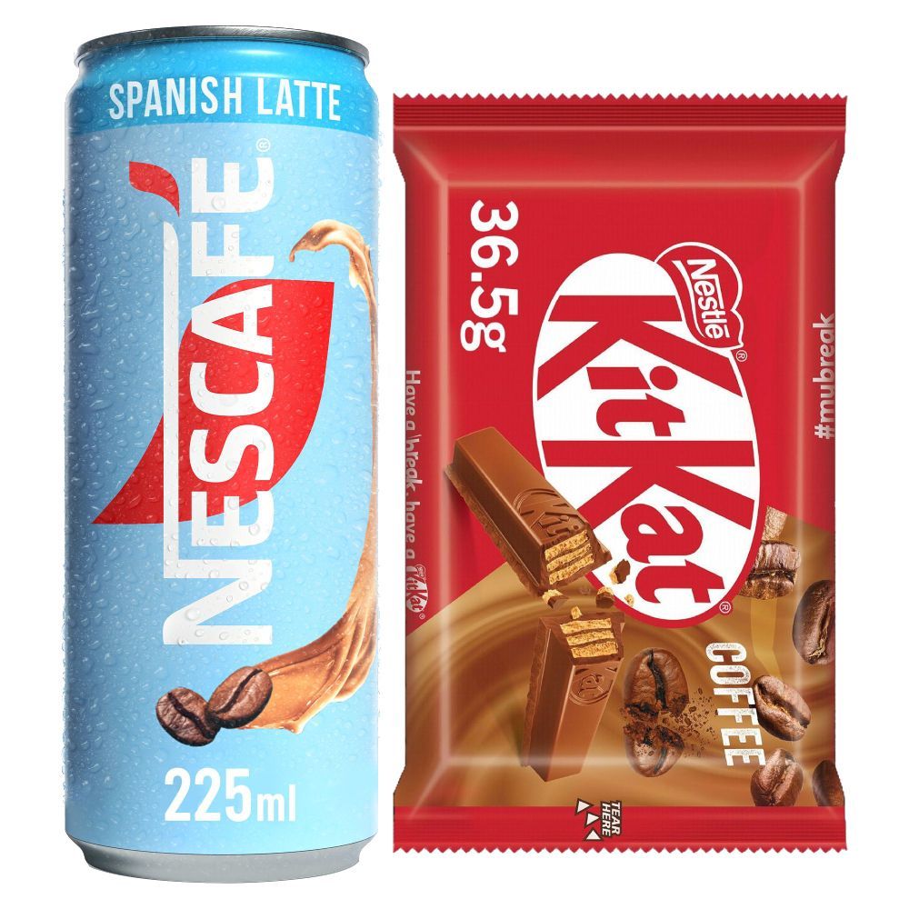 اشترِ Nescafe Spanish Latte Ready To Drink 225 ml + Nestle KitKat 4 ...