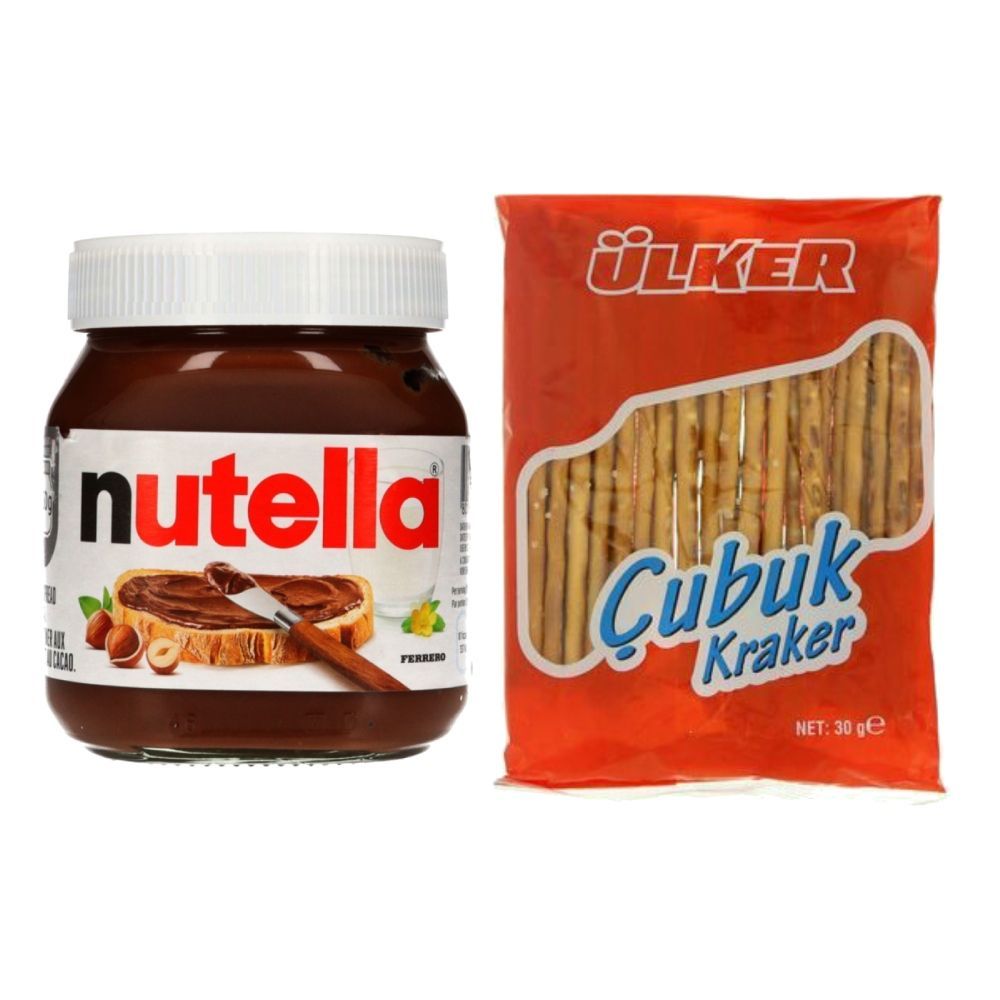 اشترِ Ulker Cubuk Stick Crackers 30g x 5 + Nutella Chocolate Spread ...