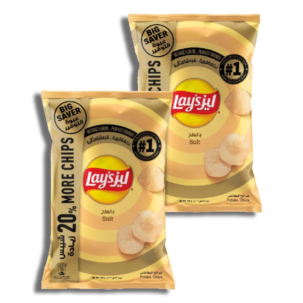 Buy Lay's Salt Potato Chips 204g x 2 Online in UAE | Talabat UAE