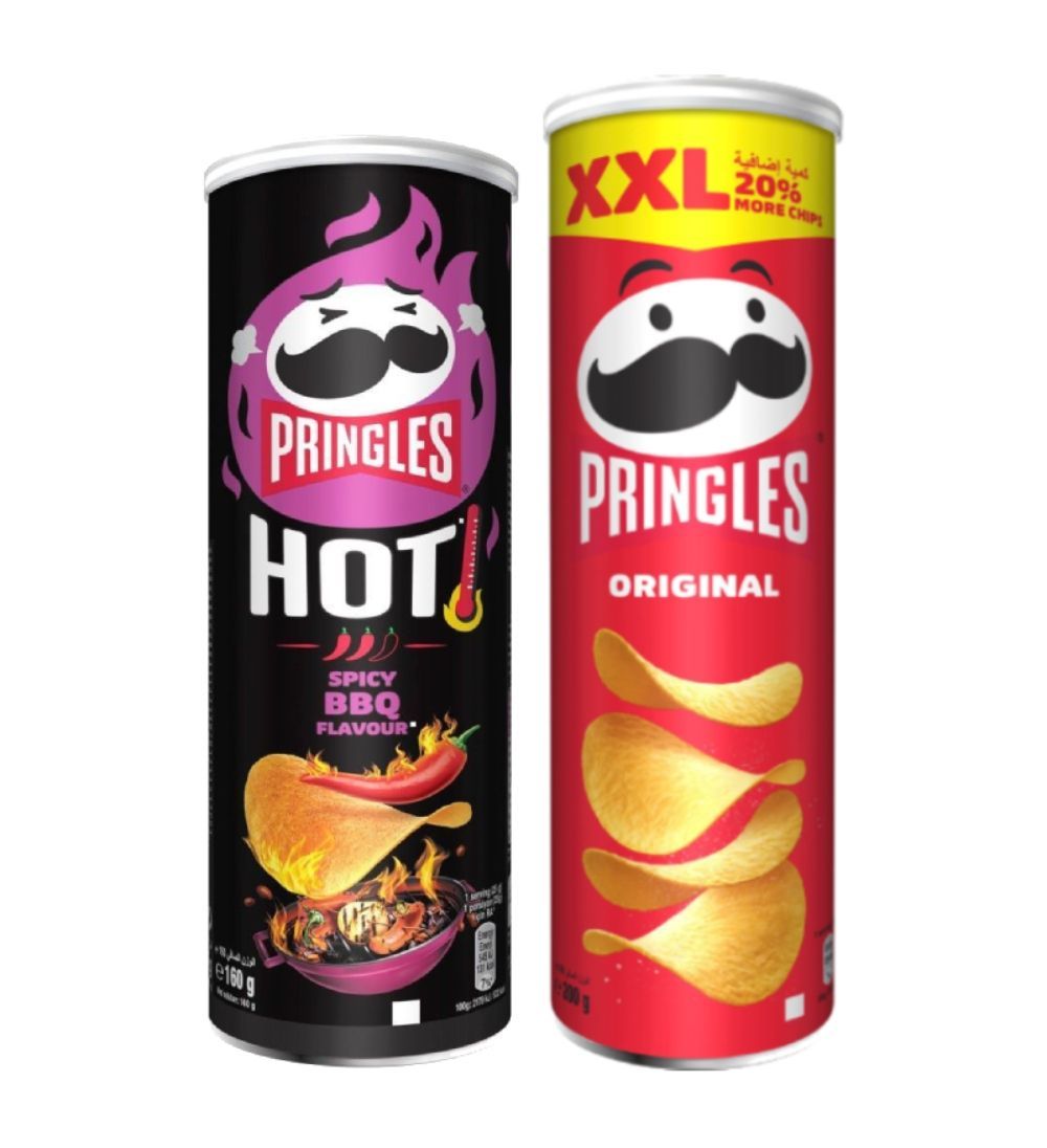 Buy Pringles Hot Smoky BBQ Ribs Sharing Crisps, 160g + Pringles ...