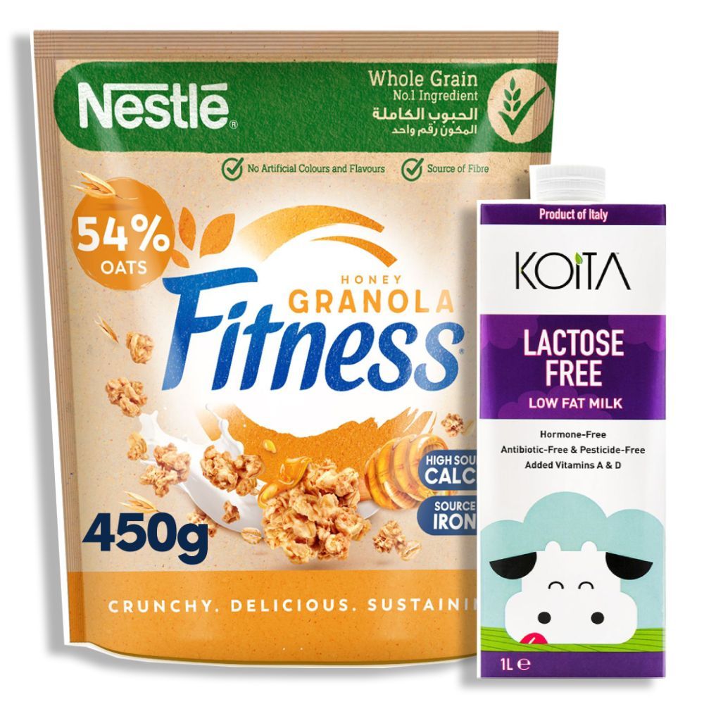 Buy Koita Lactose-Free Low Fat UHT Milk 1L + Nestle Fitness Granola ...