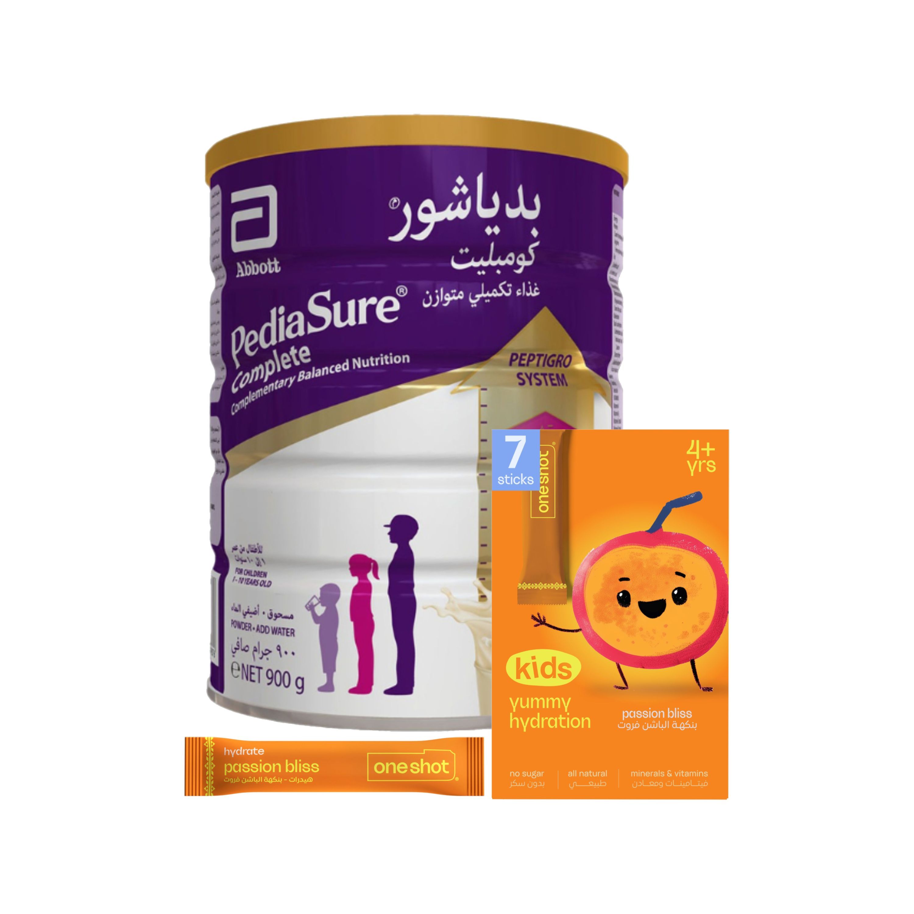 اشترِ PediaSure Complete PEPTIGRO Vanilla 900 g + Oneshot Kids Hydrate ...