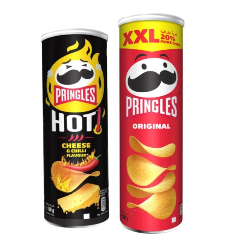 اشترِ Pringles HOT Cheese & Chili Potato Chips, 160g + Pringles ...
