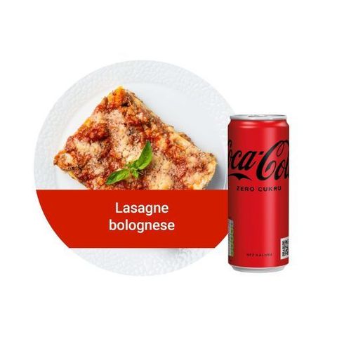 Čerstvá pasta Lasagne boloňské + Coca Cola Zero - foodora.cz rozvoz