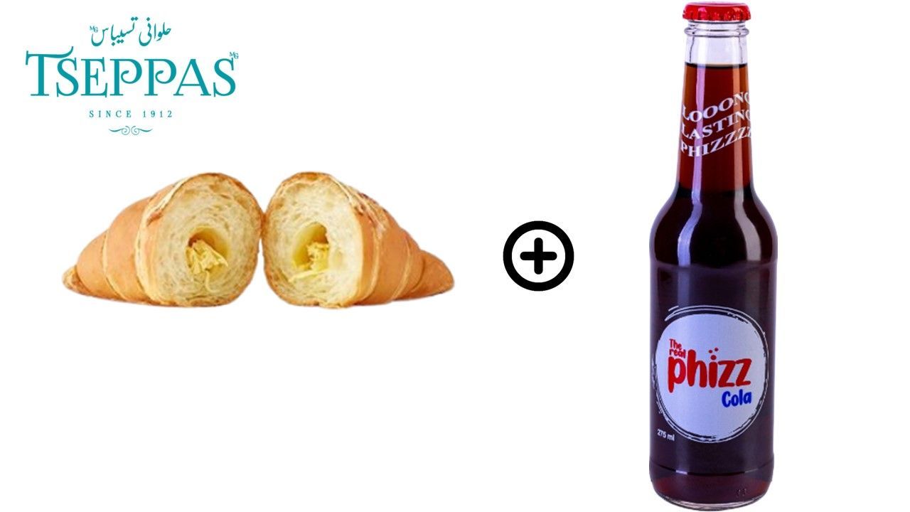 Buy Tseppas Roumi Croissant 1Pc + The Real Phizz Cola 275 Ml Online in ...