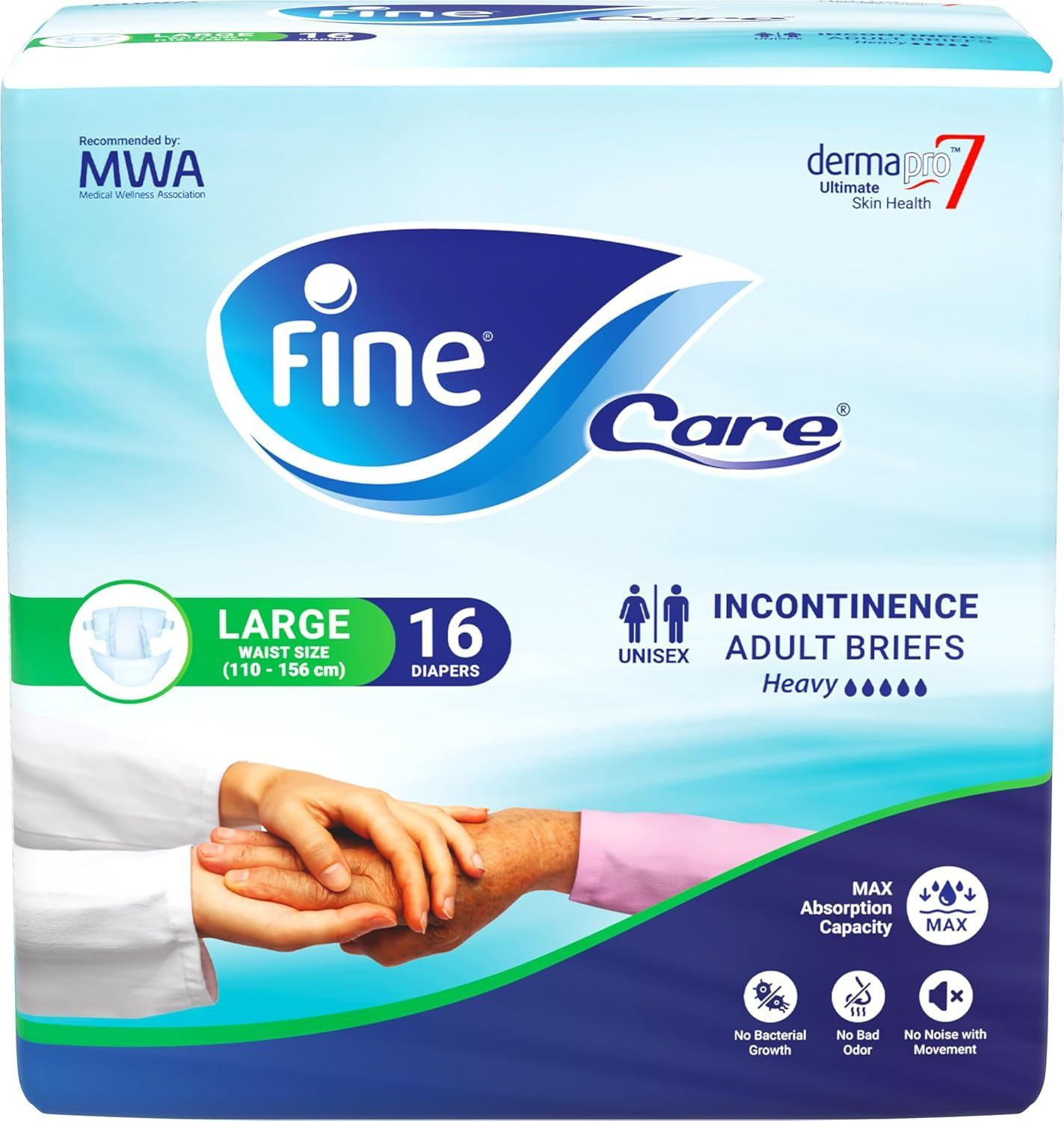 Buy Fine Care Incontinence Adult Diapers Briefs, Large Size, Waist 110 ...
