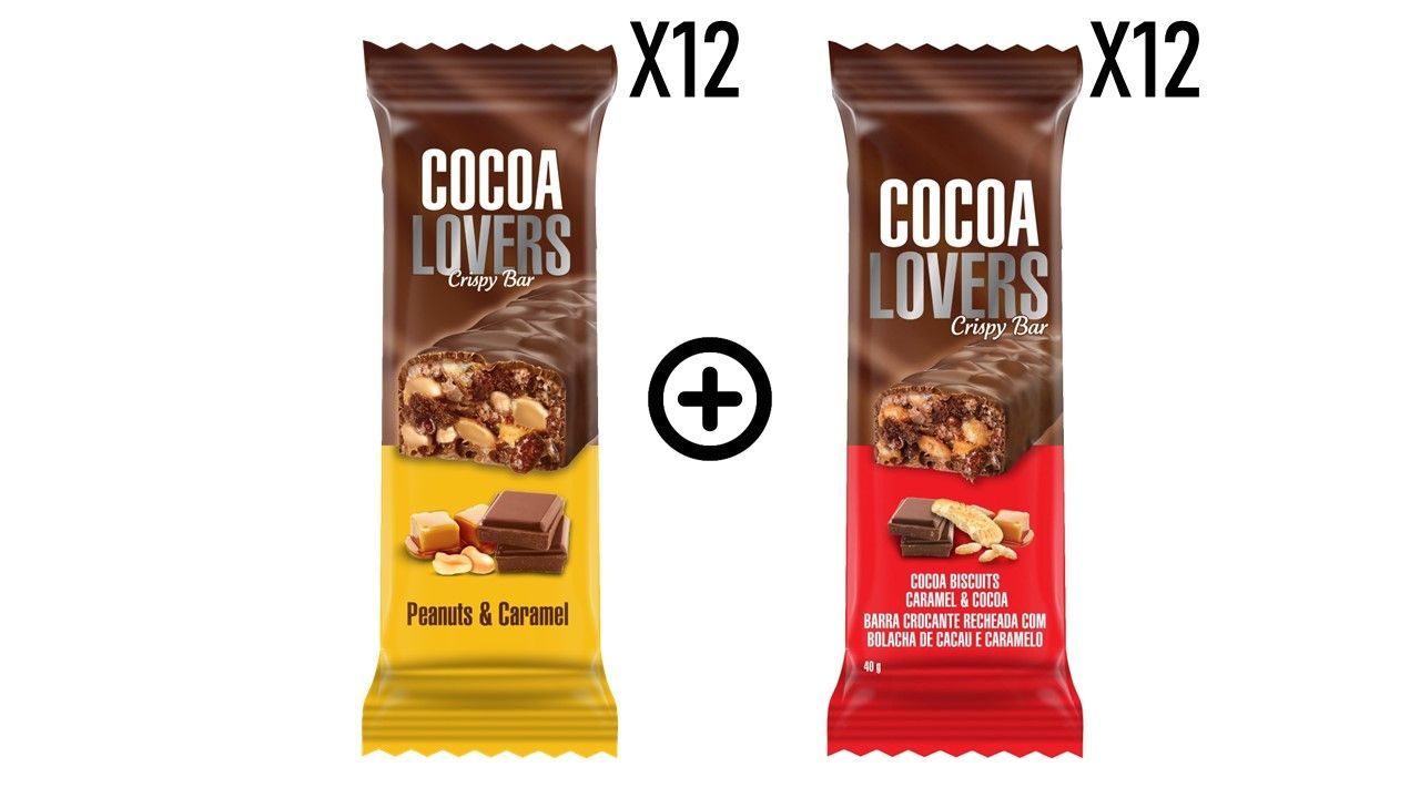 Buy Cocoa Lovers Crispy Bar Lovers 40 g X12 + Cocoa Lovers Crispy Bar Filled with Peanuts ...