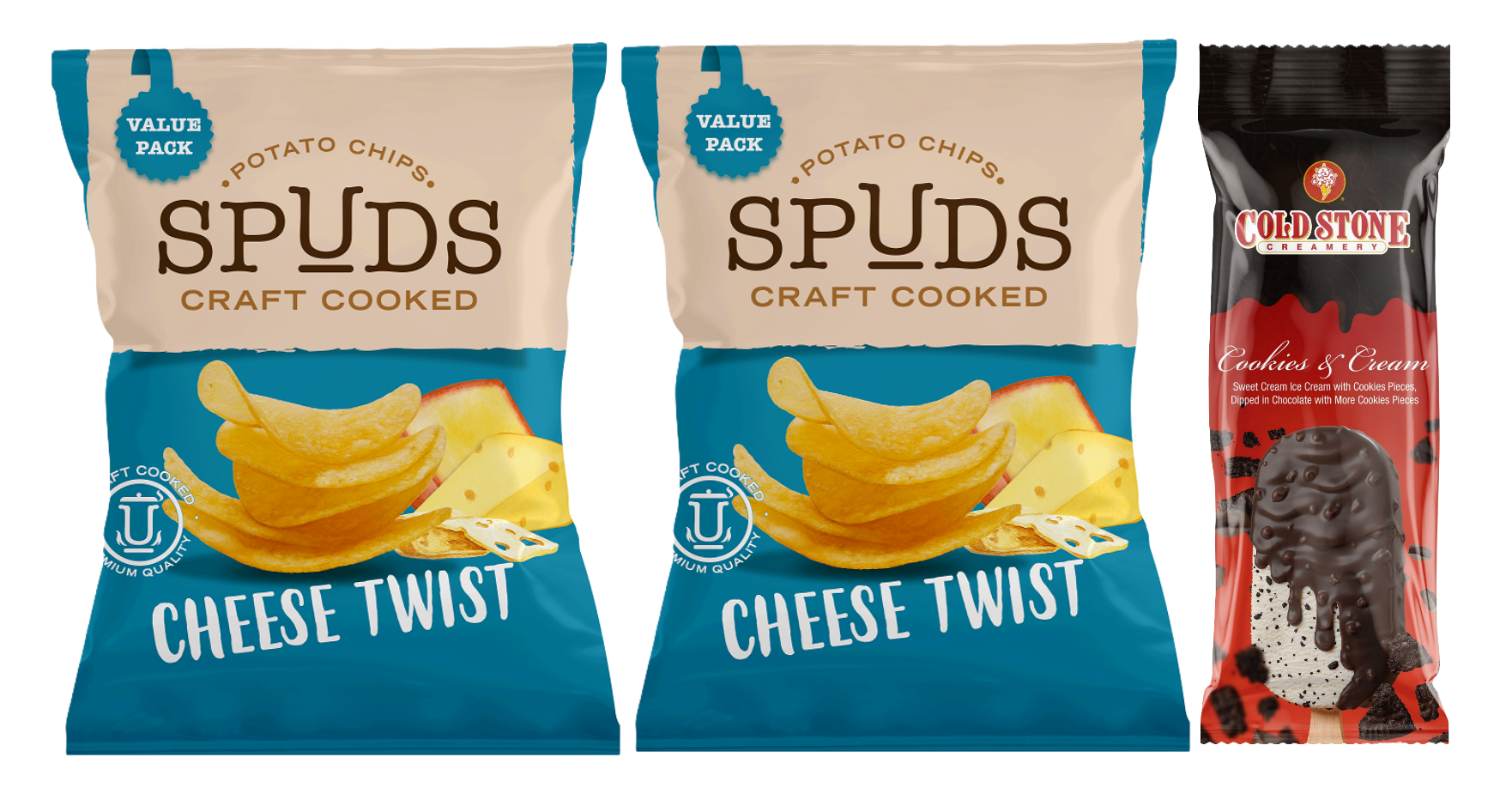 Buy Spuds Craft Cooked - Cheese Twist 66-76 Gm x2 + Cold Stone ...