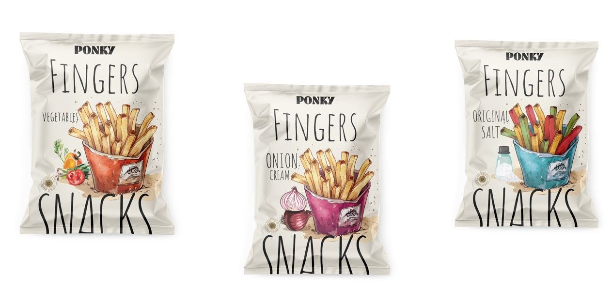 Buy Ponky Fingers Snack 60 Gm (Vegetables+Salt+Onion Cream ) Online in ...