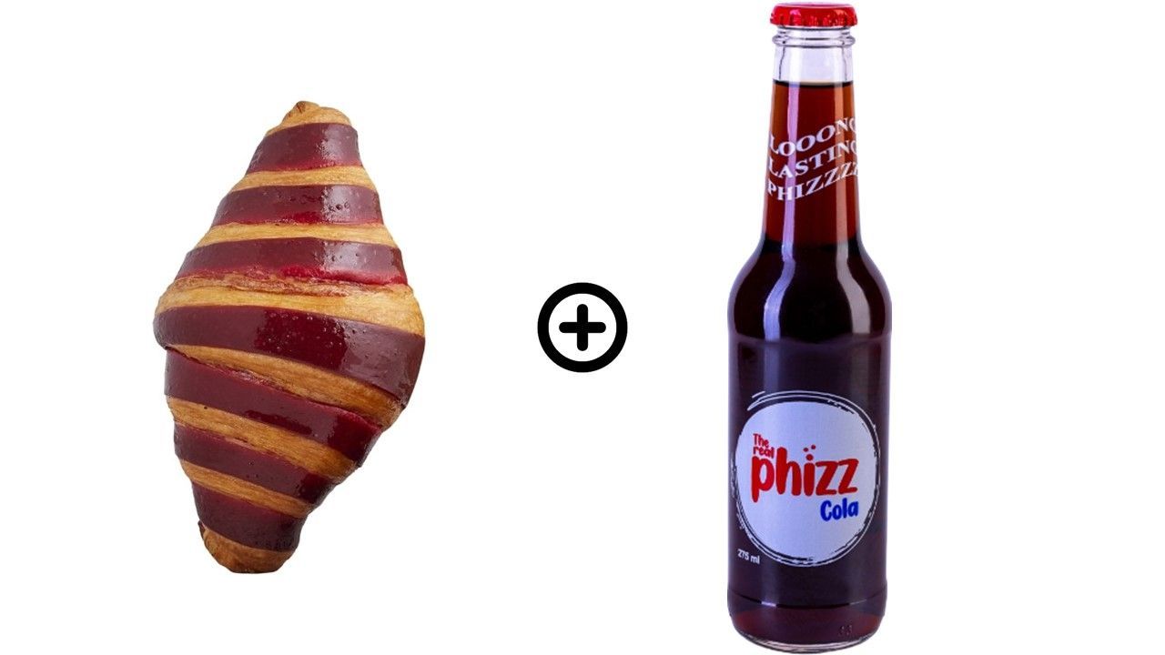 Buy Katchino Croissant Strawberry & Cream + The Real Phizz Cola 275 Ml ...