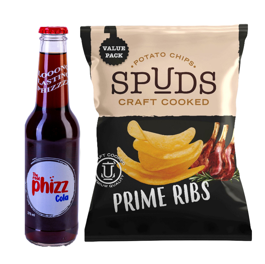 Buy The Real Phizz Cola 275 Ml + Spuds Craft Cooked Prime Ribs 66-76 Gm ...