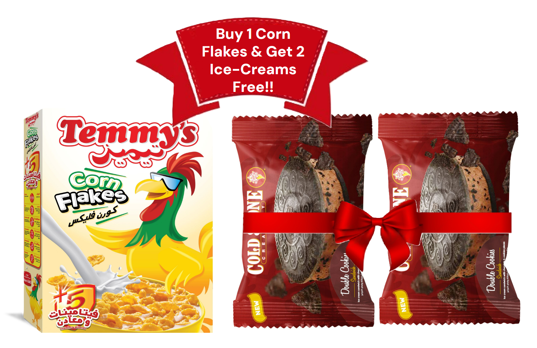 Buy Temmy's Corn Flakes 1000 gm +2 Cold Stone Sandwich Chocolate 135 Ml ...