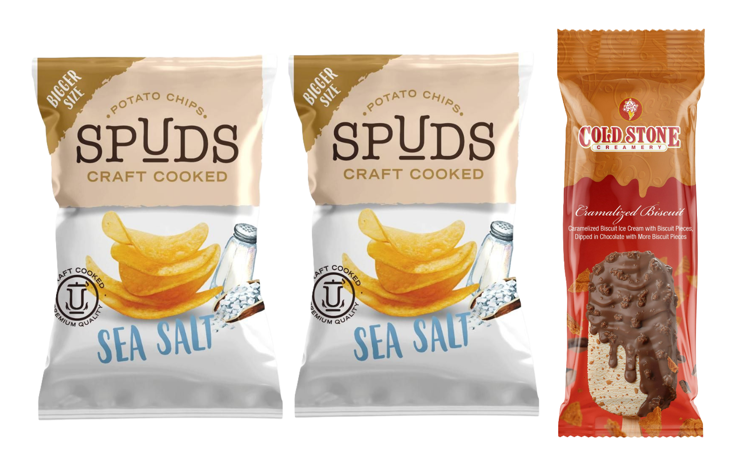 Buy Spuds Craft Cooked Sea Salt 66-76 Gm x2 + Cold Stone Biscuits ...