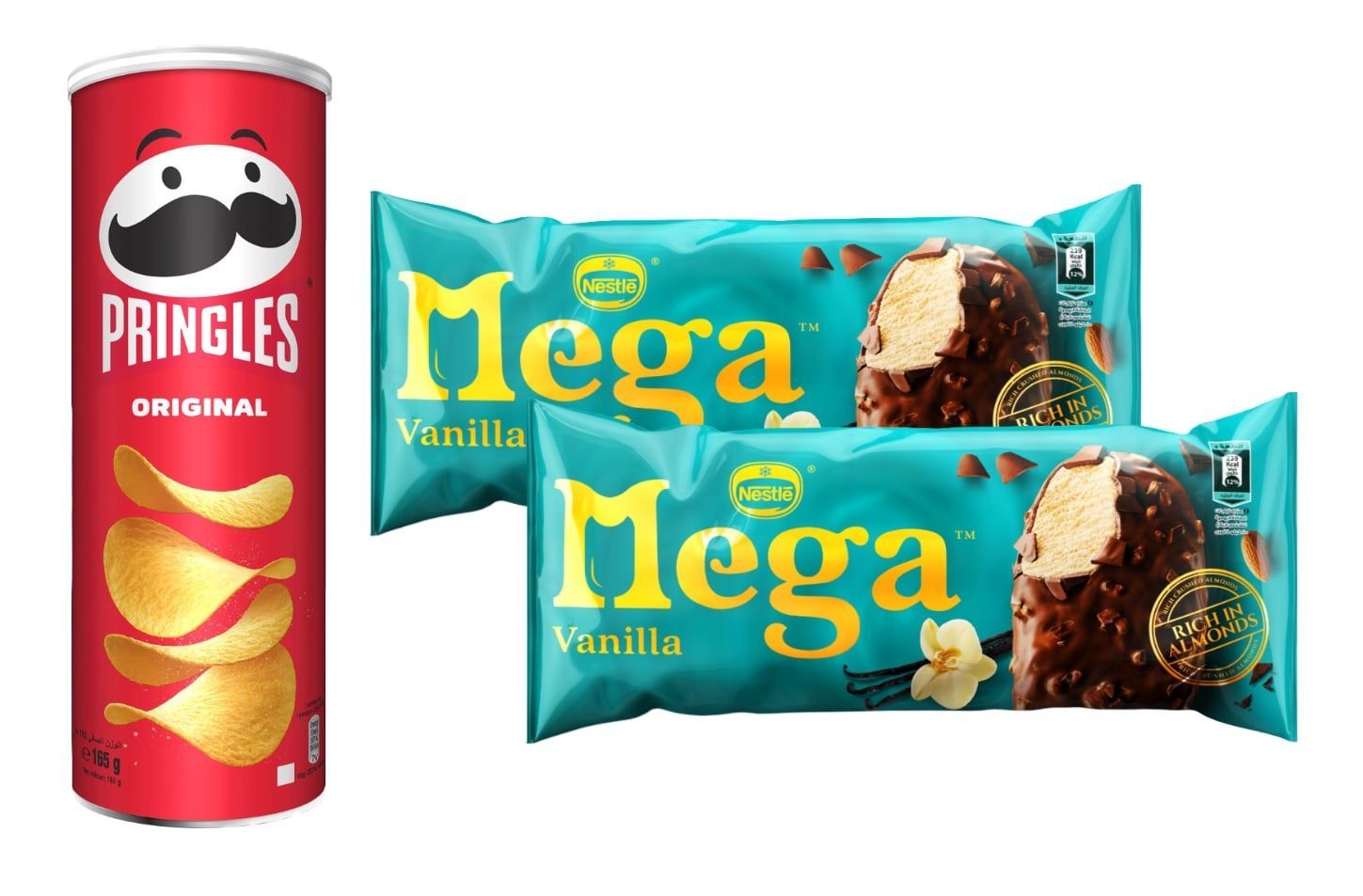 Buy Pringles Original Chips, 165g + Nestle Mega Vanilla Ice Cream Stick ...