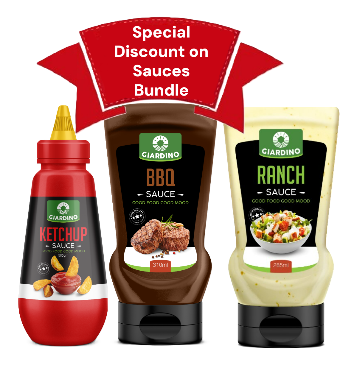 Buy Giardino Sauces Bundle (Ketchup 500 Gm + Barbecue 310 Gm + Ranch ...